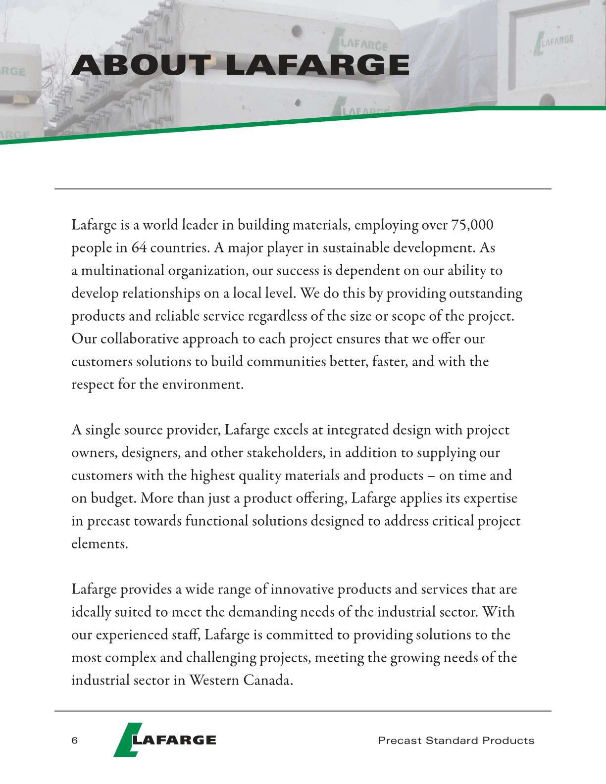 Lafarge Standard Products Alberta Precast 2019