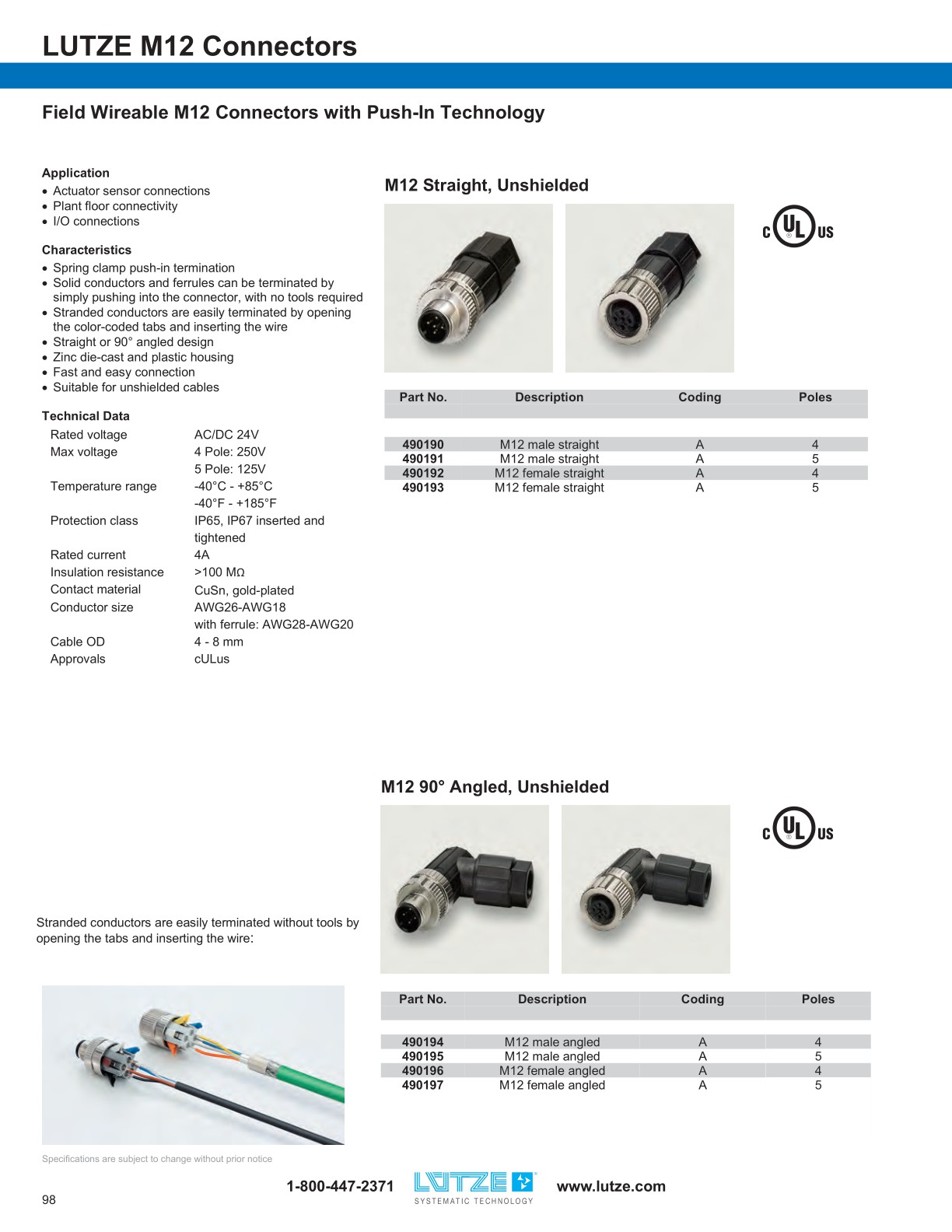 LUTZE Cable Solutions Catalog for Industrial Automation