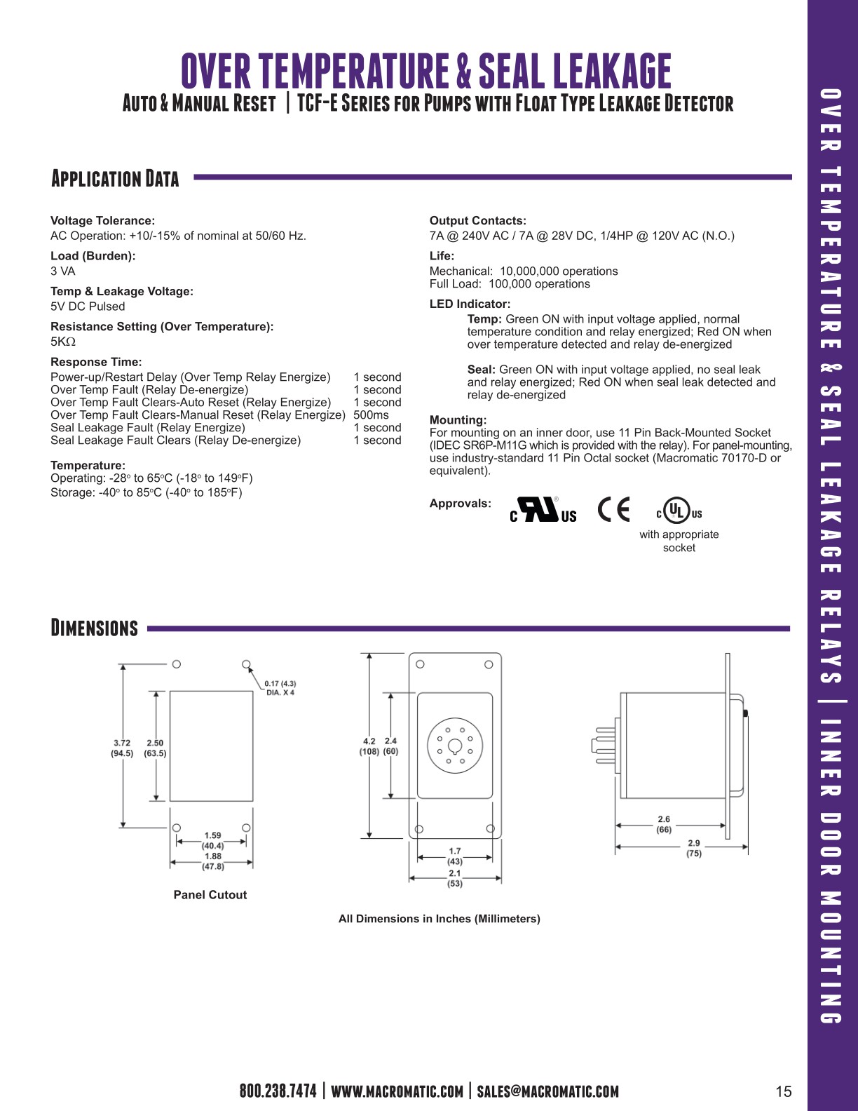 Seal Leakage & Over Temperature Relays