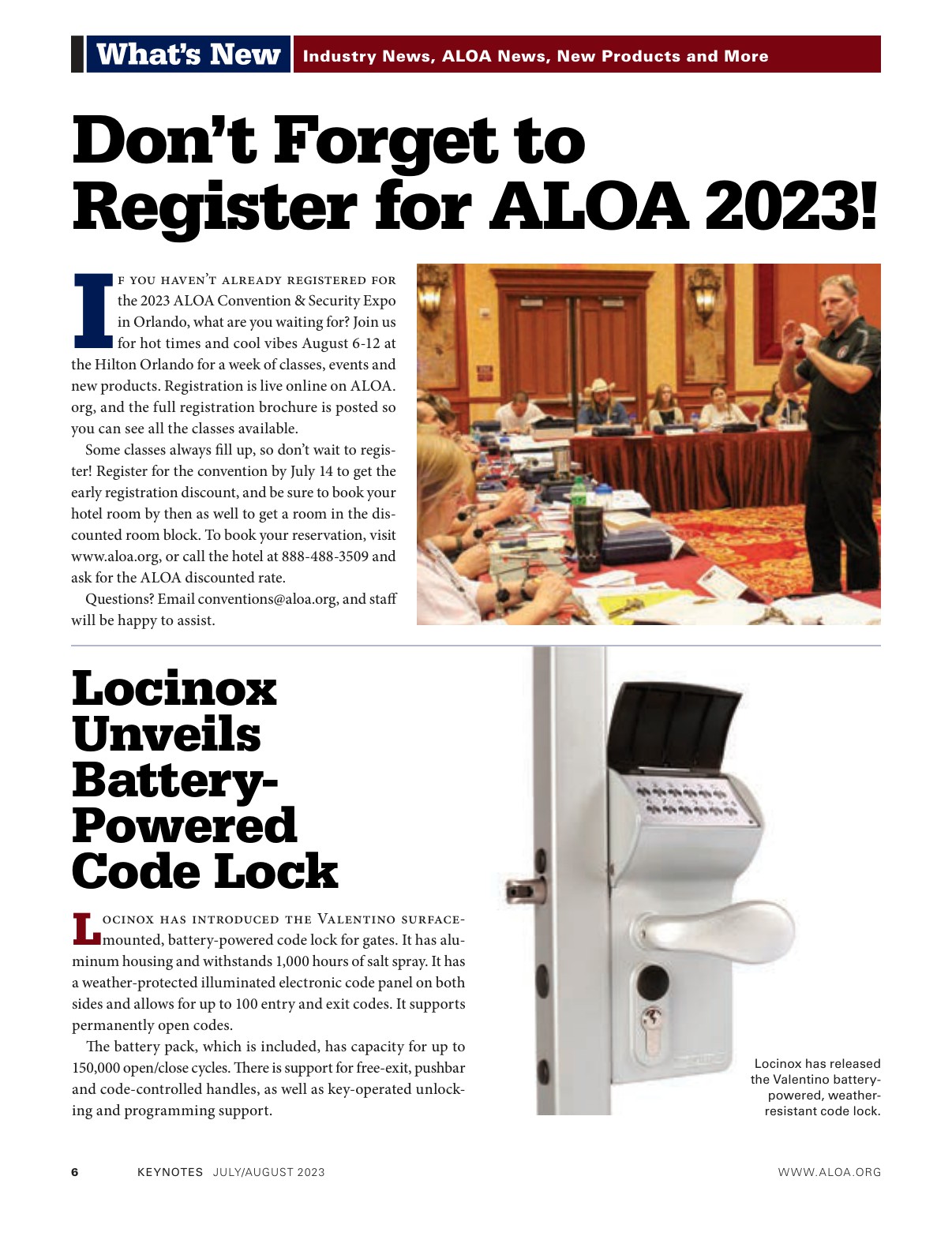 Keynotes July/August 2023