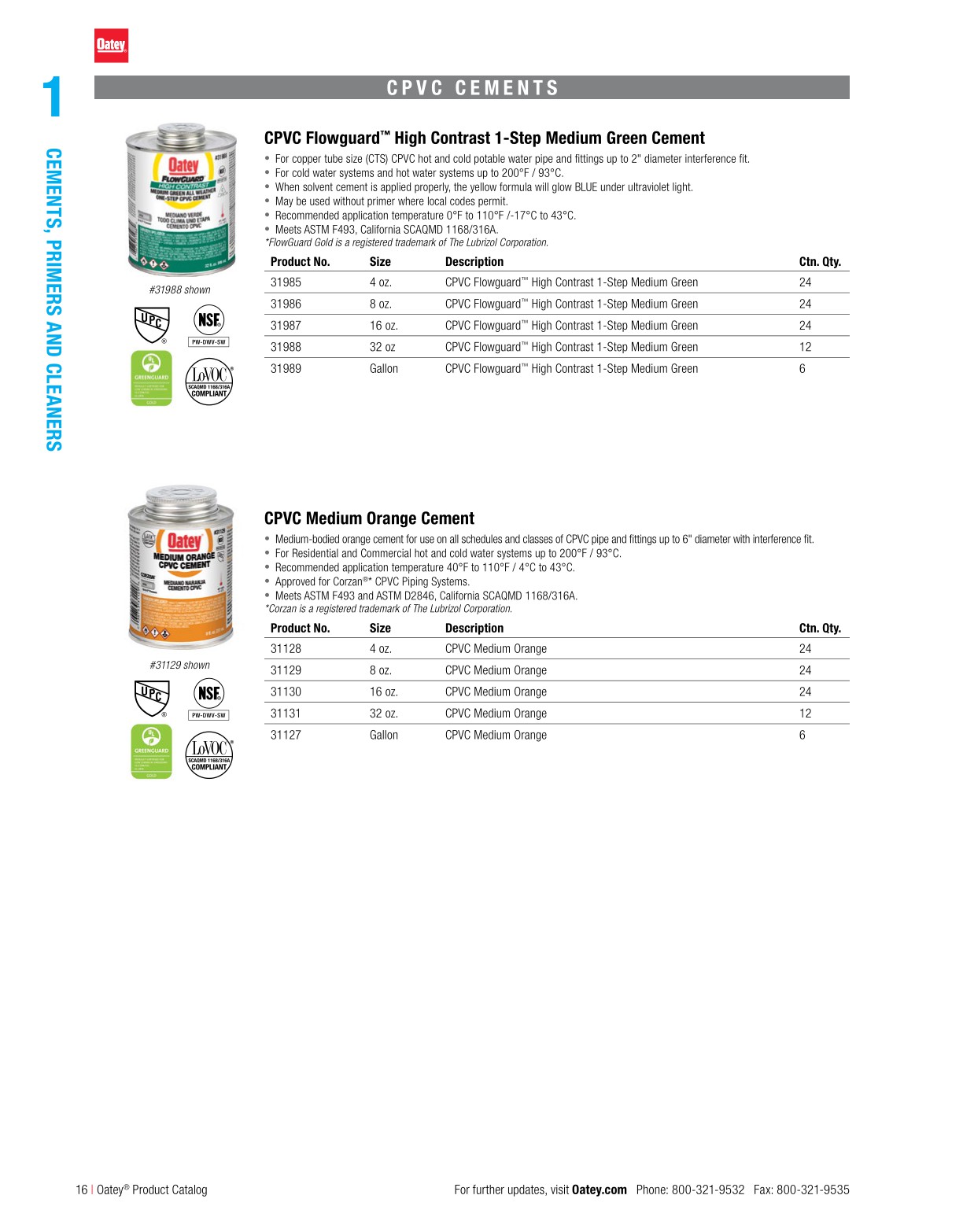Oatey Product Catalog