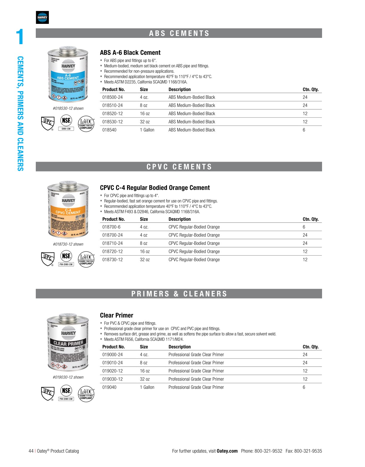Oatey Product Catalog