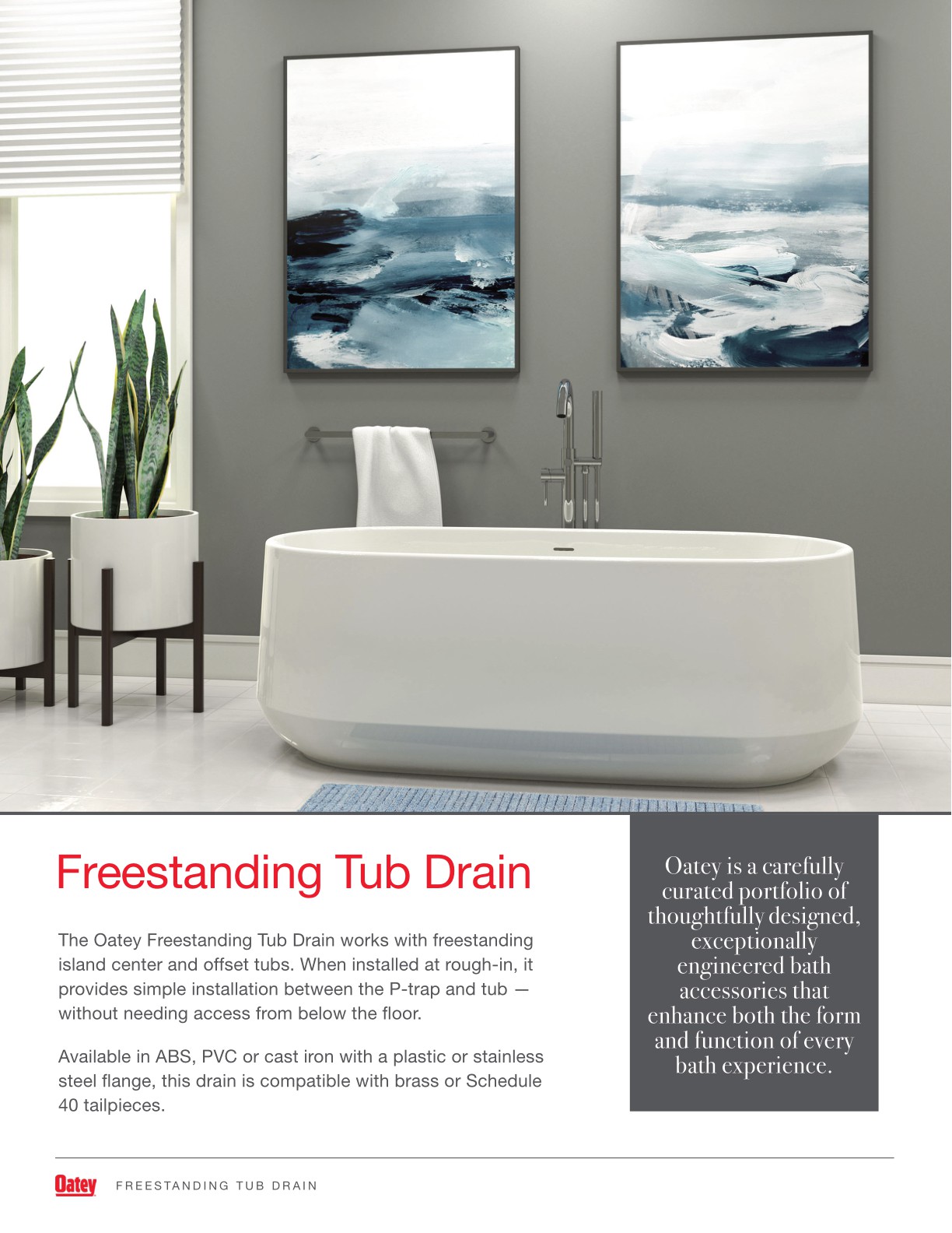 QD Freestanding Tub Drain