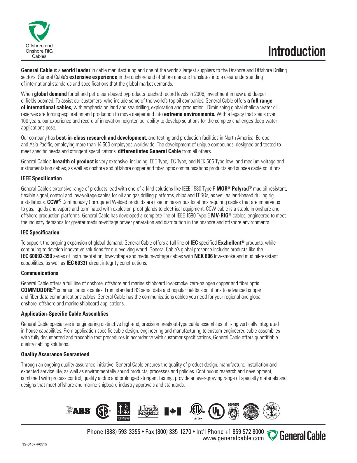 Offshore & Onshore RIG Cable