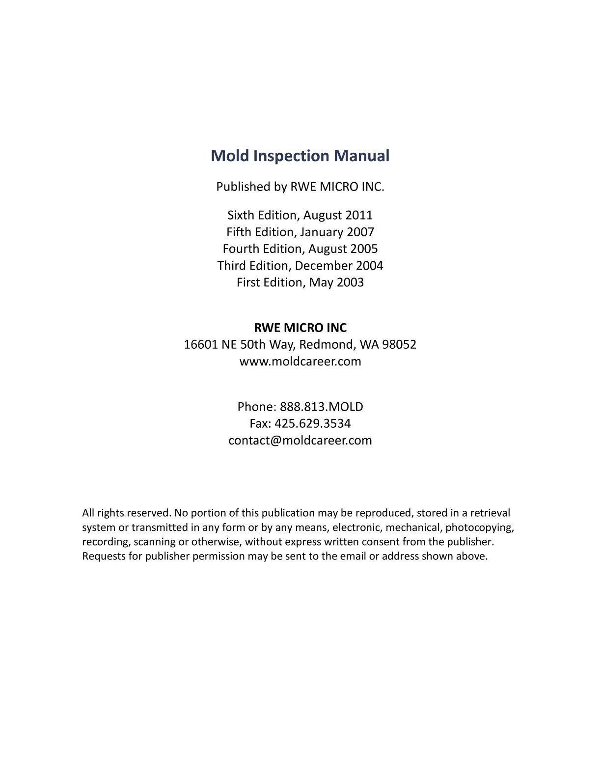 Mold Inspection Manual