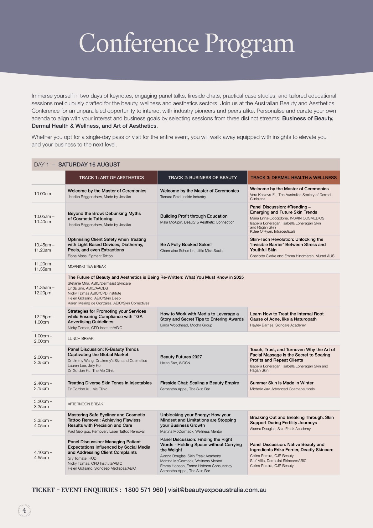 Beauty Expo Australia 2025 Ticket Brochure