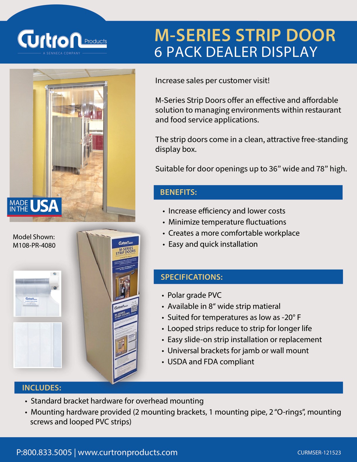 Curtron M-Series Strip Door 6 Pack Display