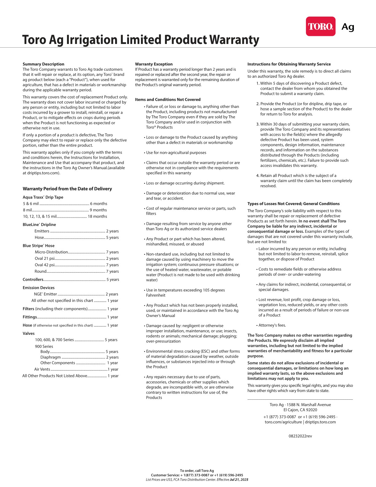 Toro AG Catalog