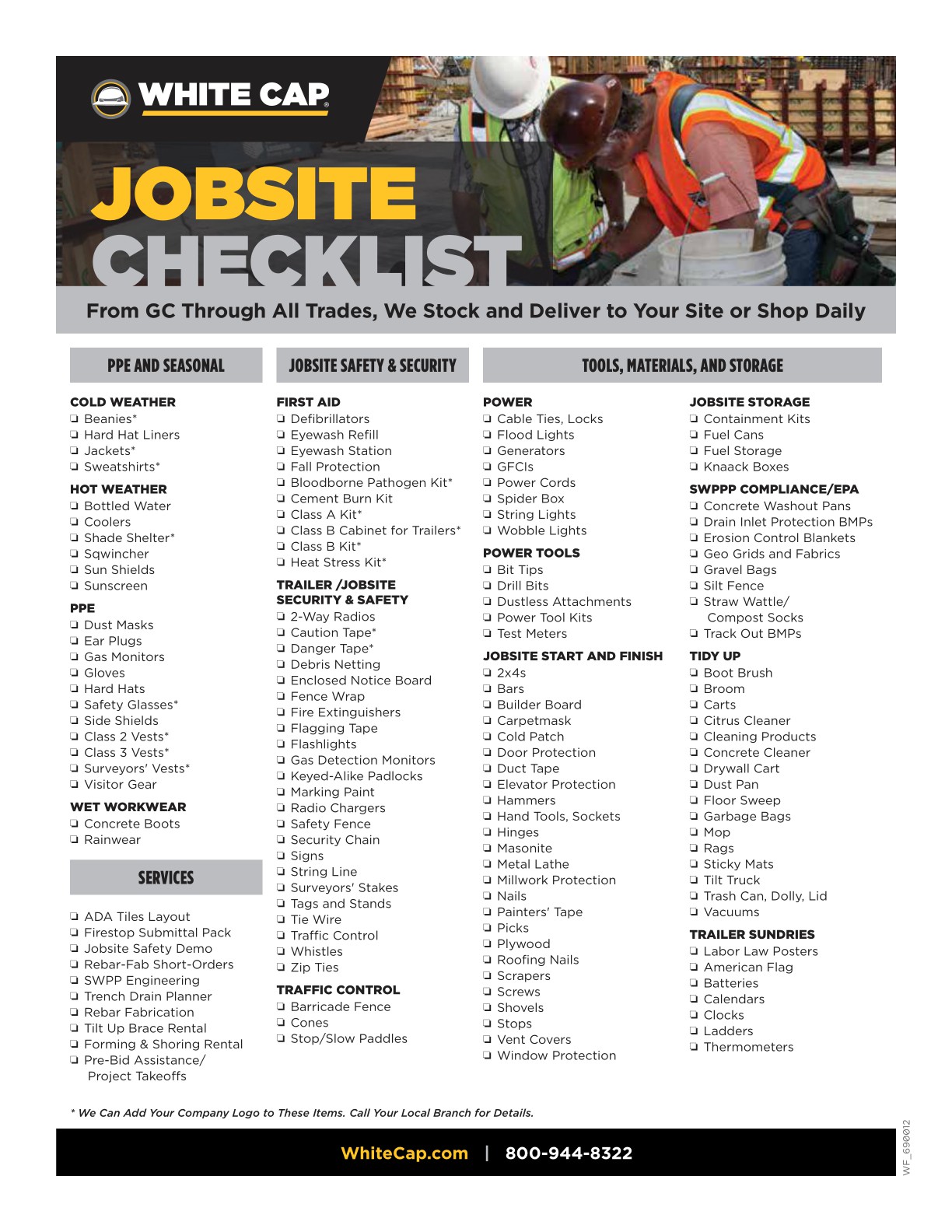 Jobsite Trailer Checklist