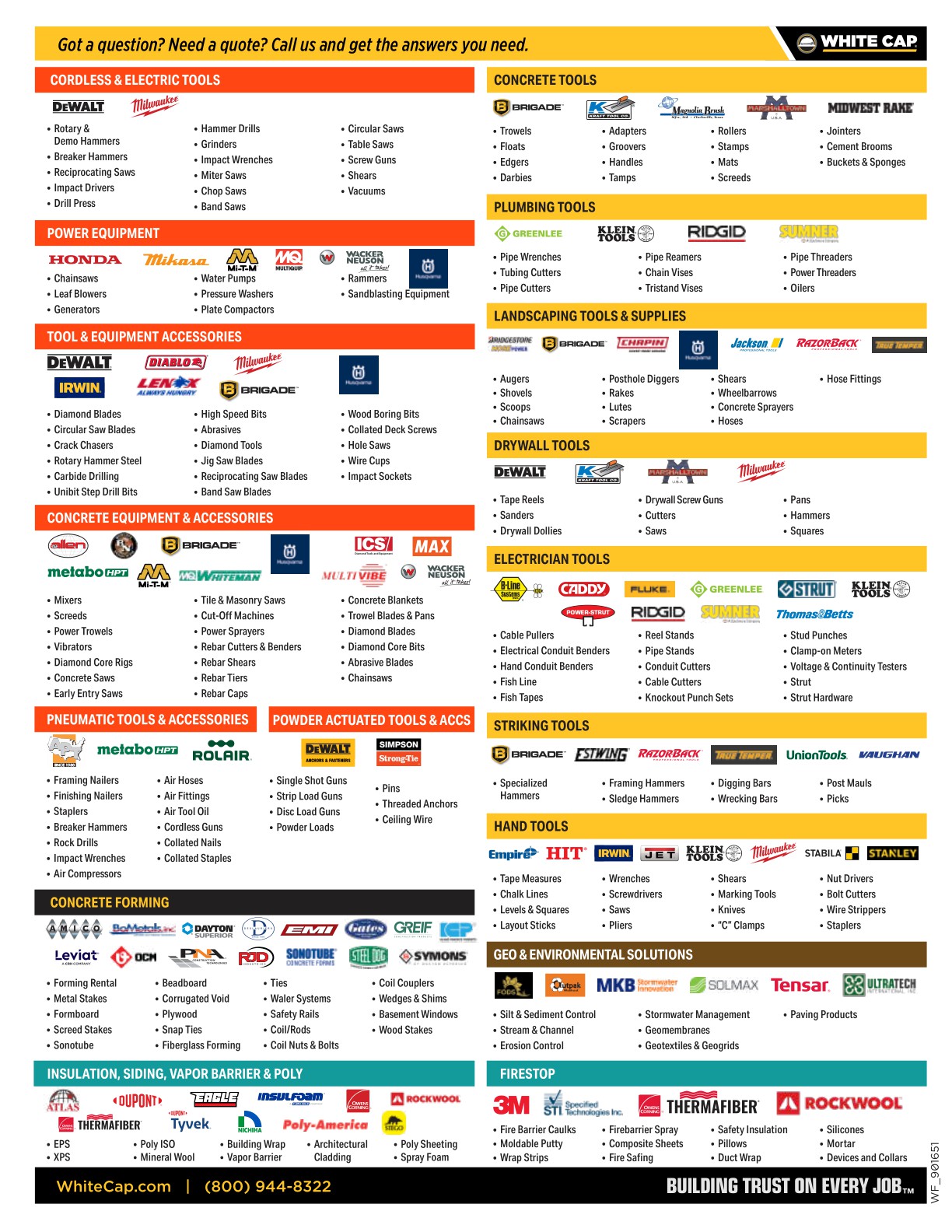 White Cap Sourcewell Line Card